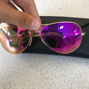 Ray-Ban | Accessories | Pink Mirror Rayban Aviator | Poshmark